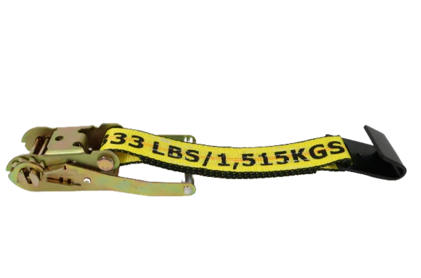 2" x 30' Ratchet Strap with Flat Hooks, 3333 lbs Load Capacity - Big ...